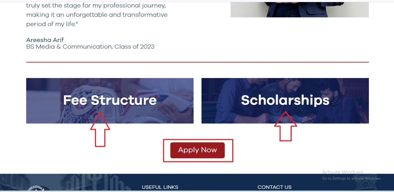 UCP Fee Structure Per Semester & Scholarships - University of Central ...
